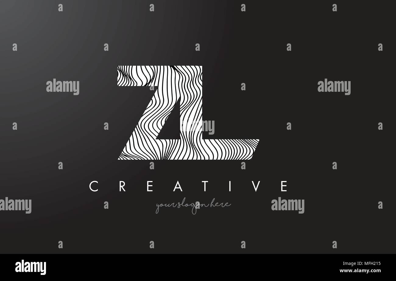 ZL Z L Letter Logo with Zebra Lines Texture Design Vector Illustration ...