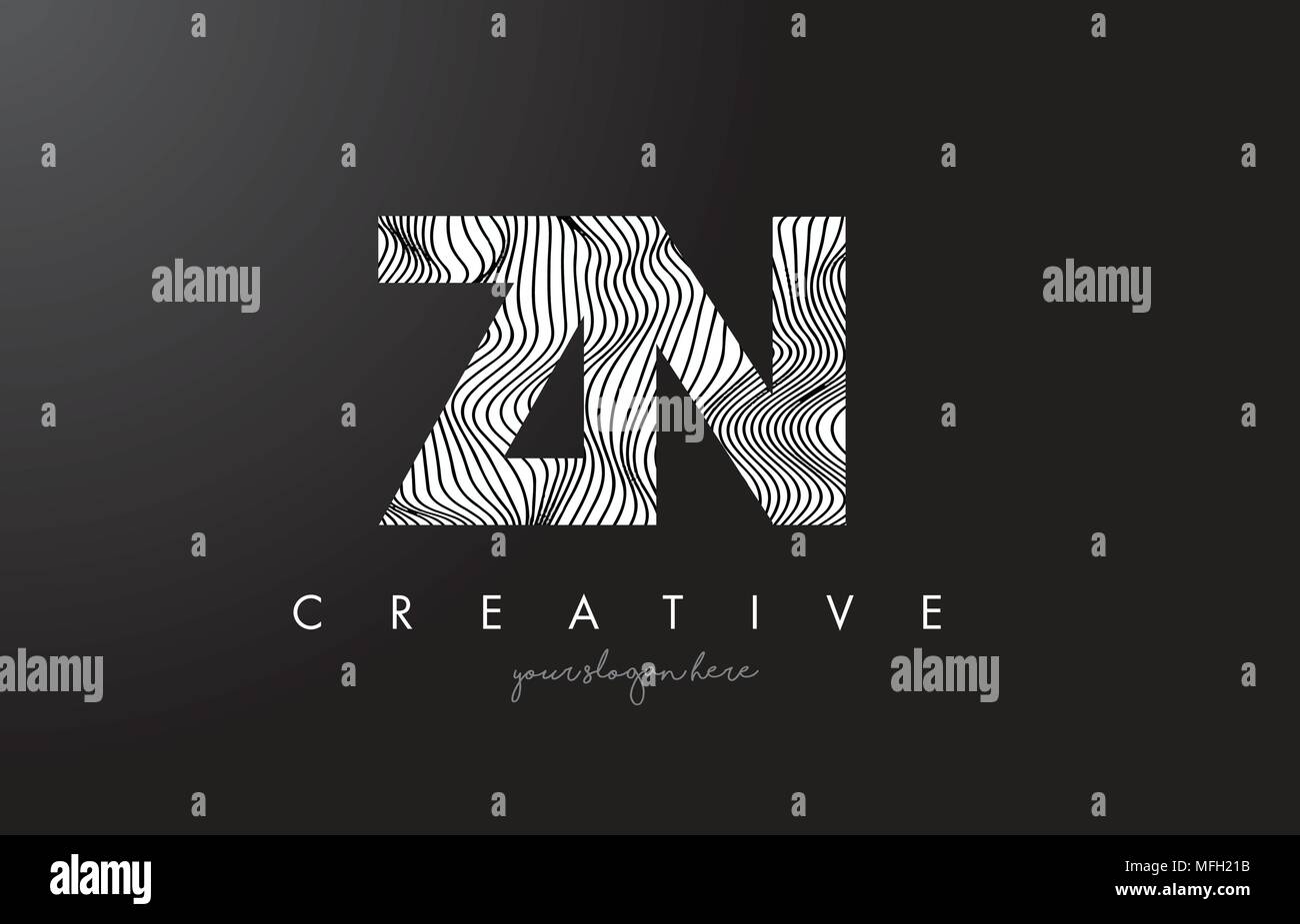 ZN Z N Letter Logo with Zebra Lines Texture Design Vector Illustration Stock Vector Image & Art ...