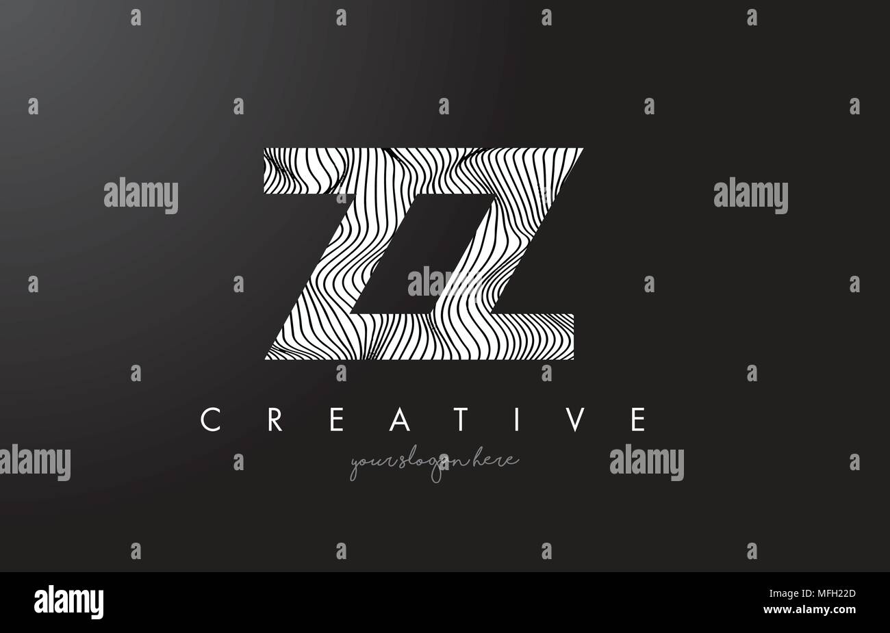 ZZ Z Letter Logo with Zebra Lines Texture Design Vector Illustration ...