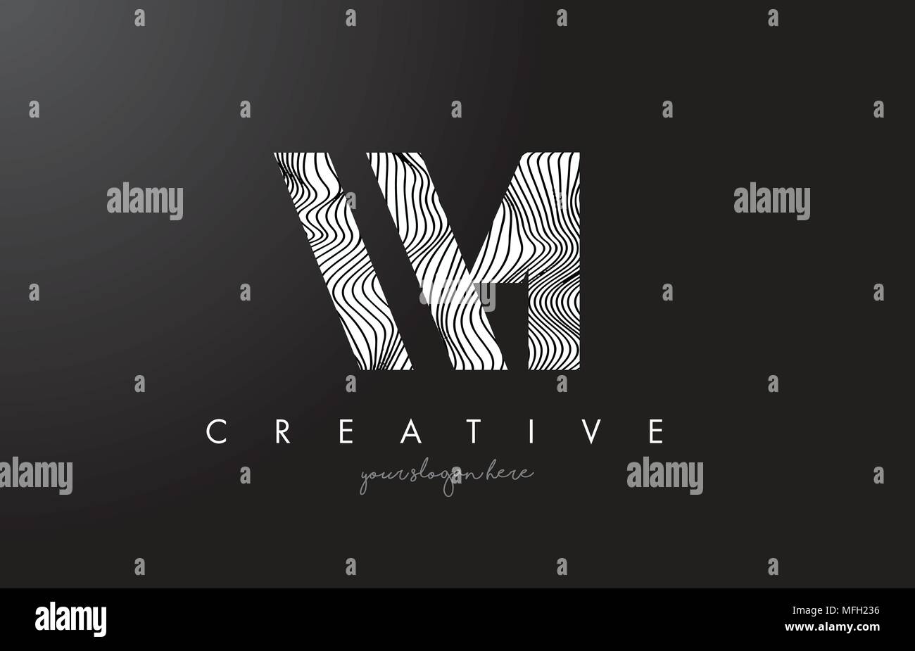 WI W I Letter Logo with Zebra Lines Texture Design Vector Illustration ...