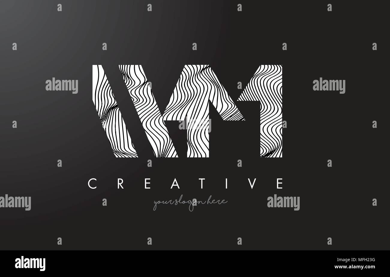 WM W M Letter Logo with Zebra Lines Texture Design Vector Illustration ... WM W M Letter Logo with Zebra Lines Texture Design Vector Illustration ...