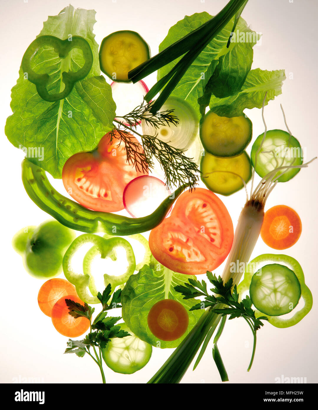 abstract background of sliced vegetables, white light Stock Photo - Alamy