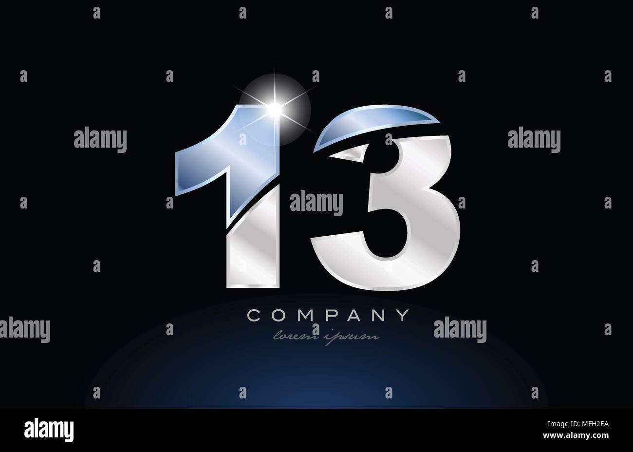 Number 13 vector vectors hi-res stock photography and images - Alamy