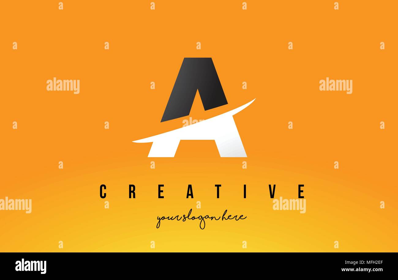 A Letter Modern Logo Design with Swoosh Cutting the Middle Letters and ...