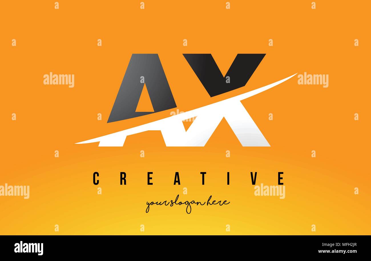 AX A X Letter Modern Logo Design with Swoosh Cutting the Middle Letters ...