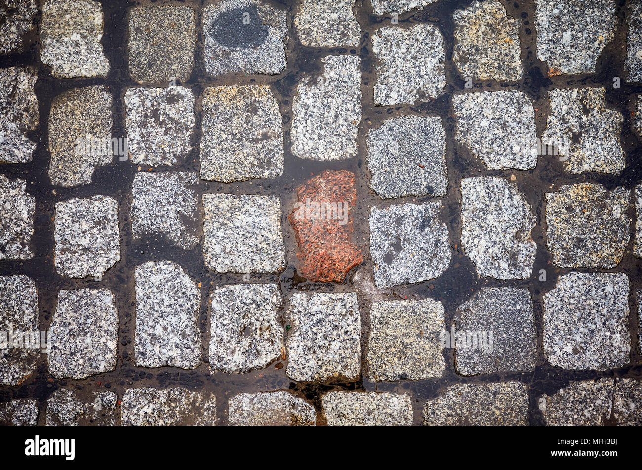Cobblestone street seen from above Stock Photo - Alamy