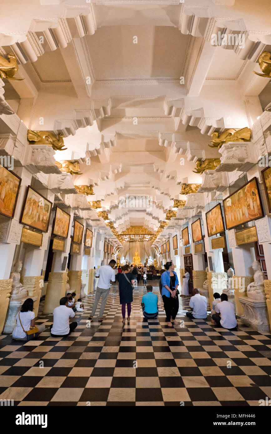 Vertical view inside the Temple of the Sacred Tooth Relic in Kandy, Sri ...