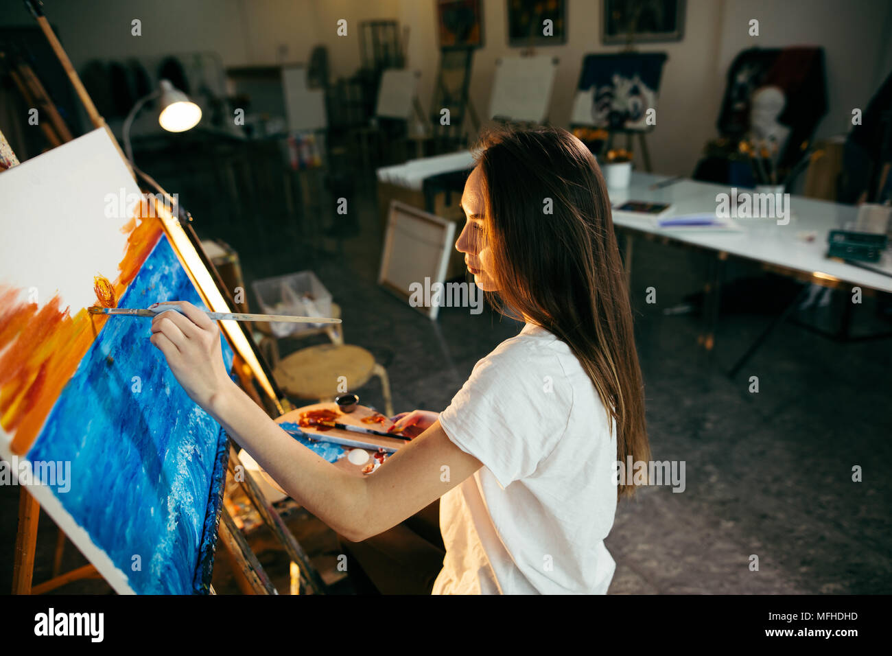 Female illustrator school hi-res stock photography and images - Alamy