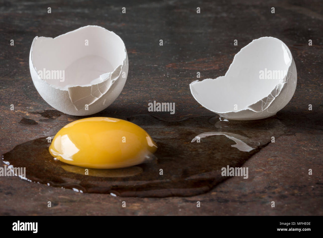 One Broken Chicken Egg with Shell Stock Photo - Alamy