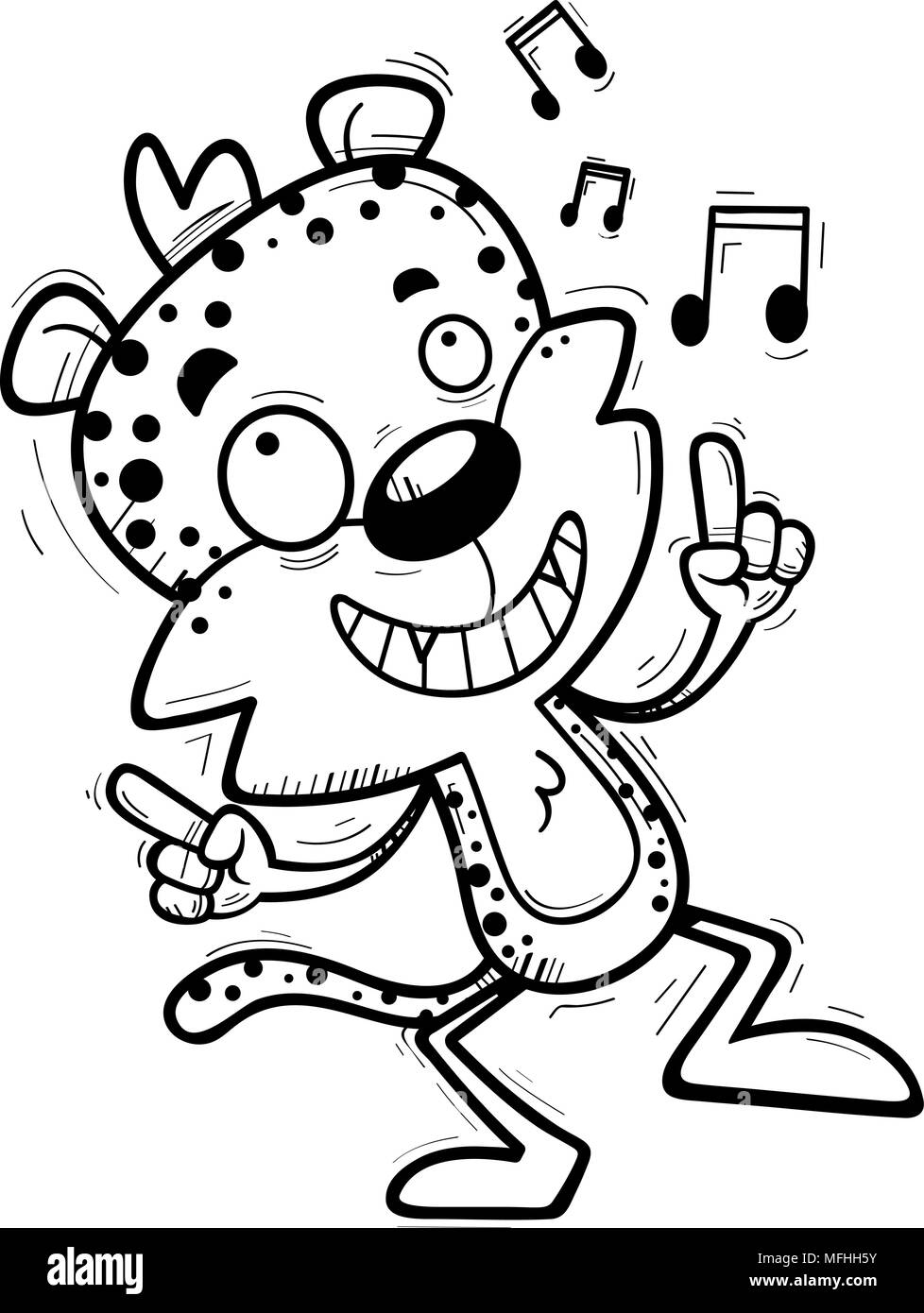 A cartoon illustration of a male leopard dancing Stock Vector Image ...