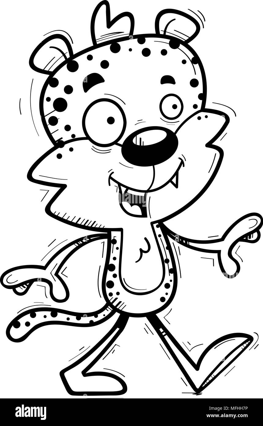 A cartoon illustration of a male leopard walking Stock Vector Image ...