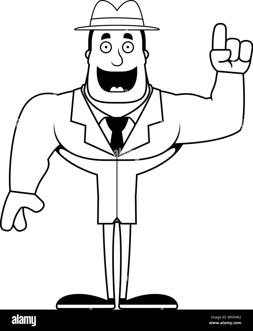 Cartoon Detective Black And White