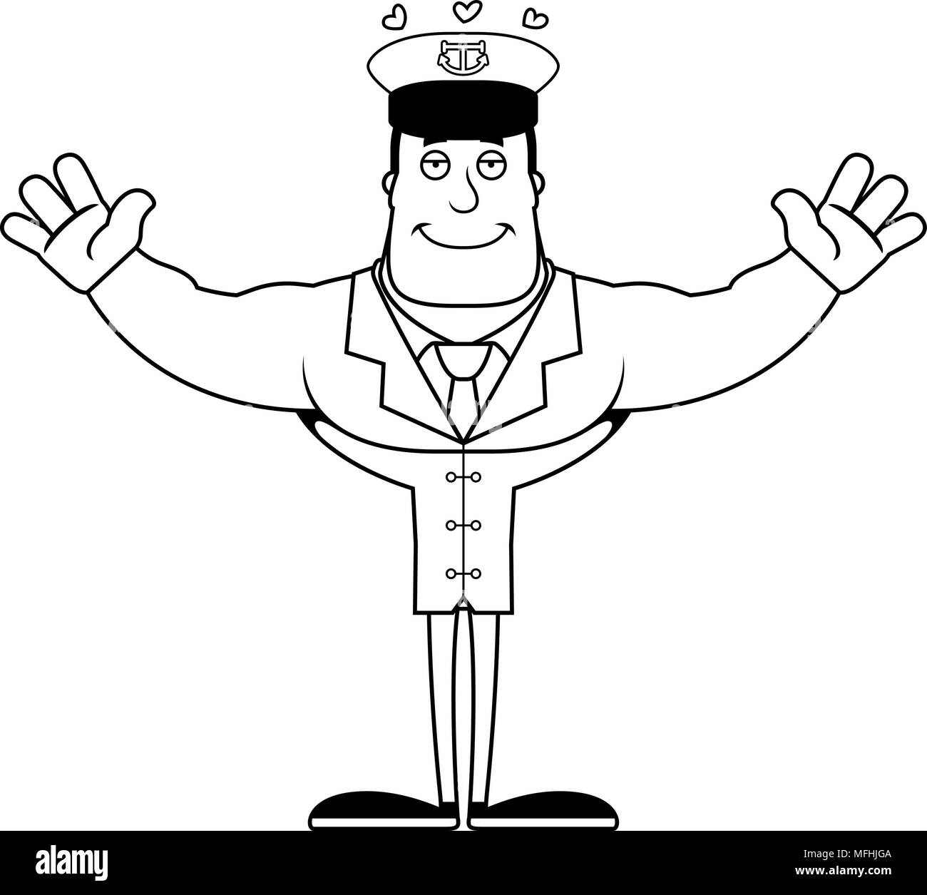 A cartoon boat captain ready to give a hug Stock Vector Image & Art - Alamy