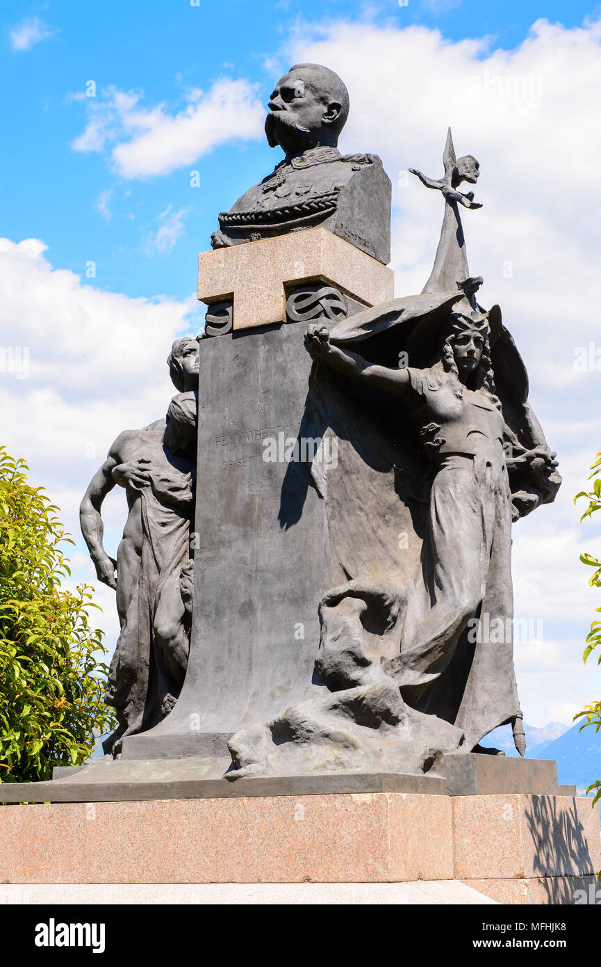 Statue near the Lago Maggiore (big Lake), Italy Stock Photo - Alamy