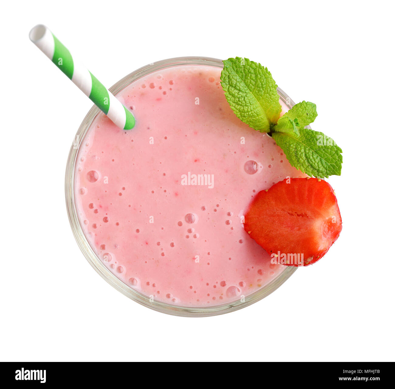 Pink milkshake top view Cut Out Stock Images & Pictures - Alamy