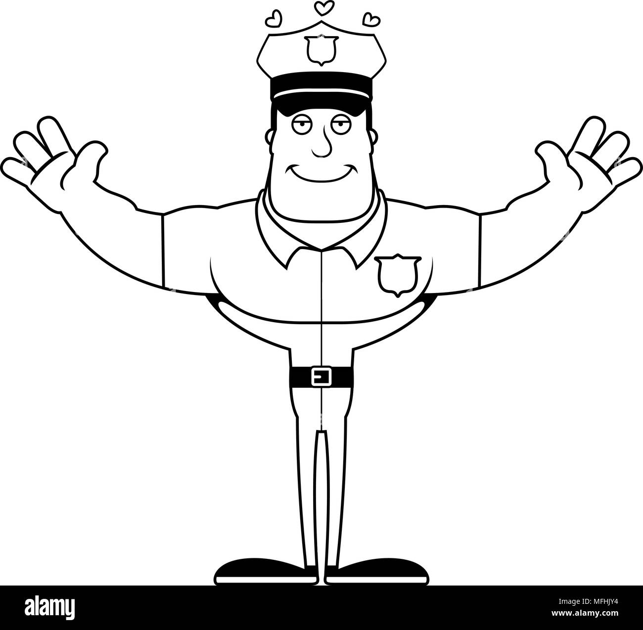 A cartoon police officer ready to give a hug Stock Vector Image & Art ...