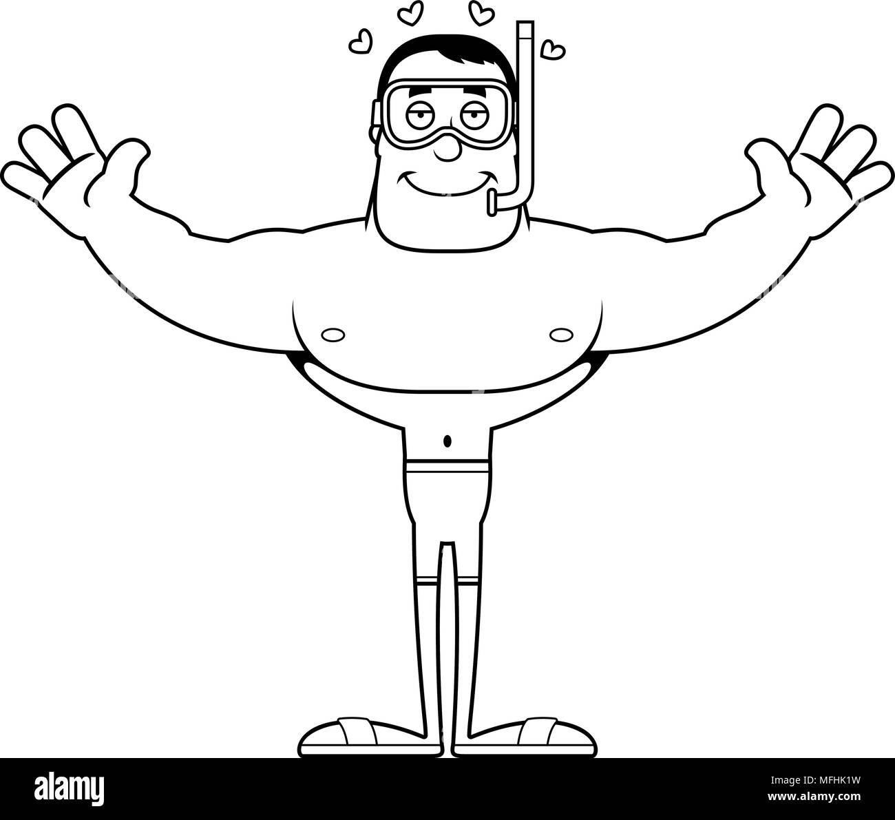 A cartoon snorkeler ready to give a hug Stock Vector Image & Art - Alamy
