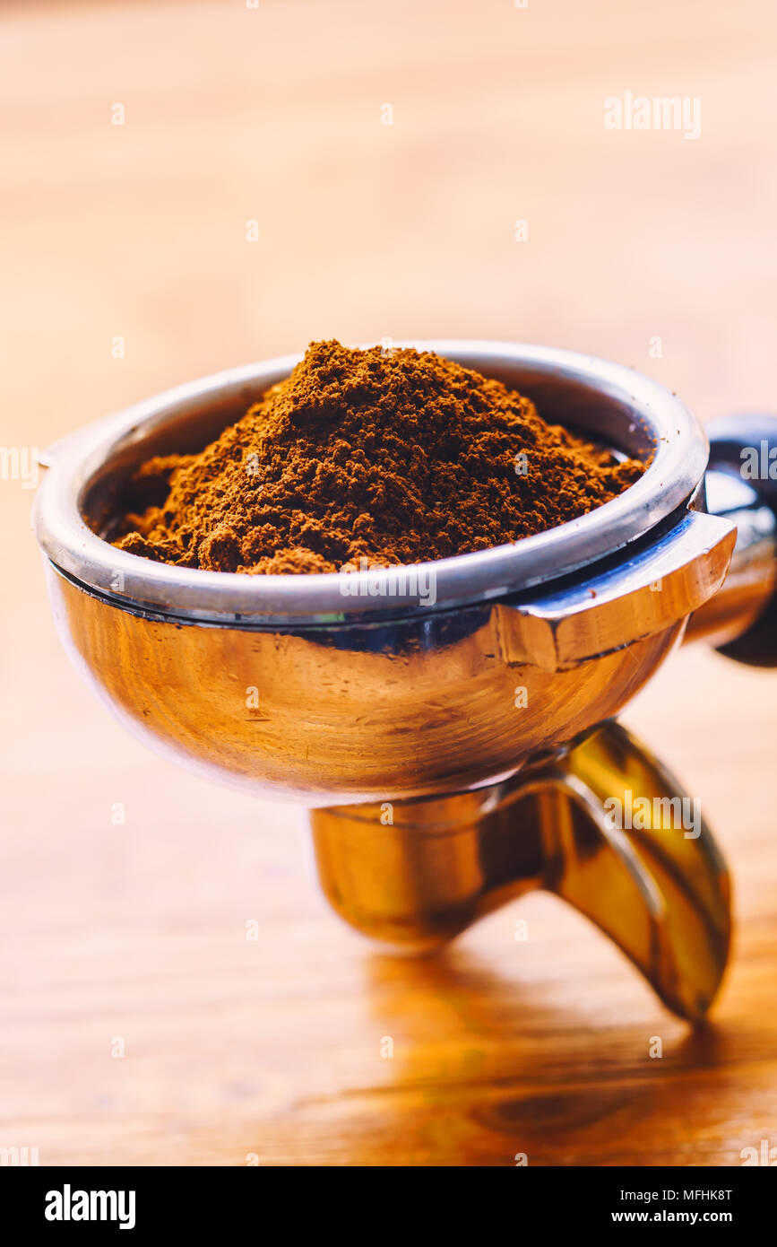 Brewing fresh espresso coffee portafilter hi-res stock photography and ...