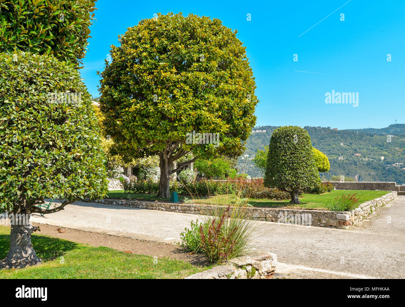 Garden Franciscan monastery on the hill of Cimiez. Cimiez Monastery ...