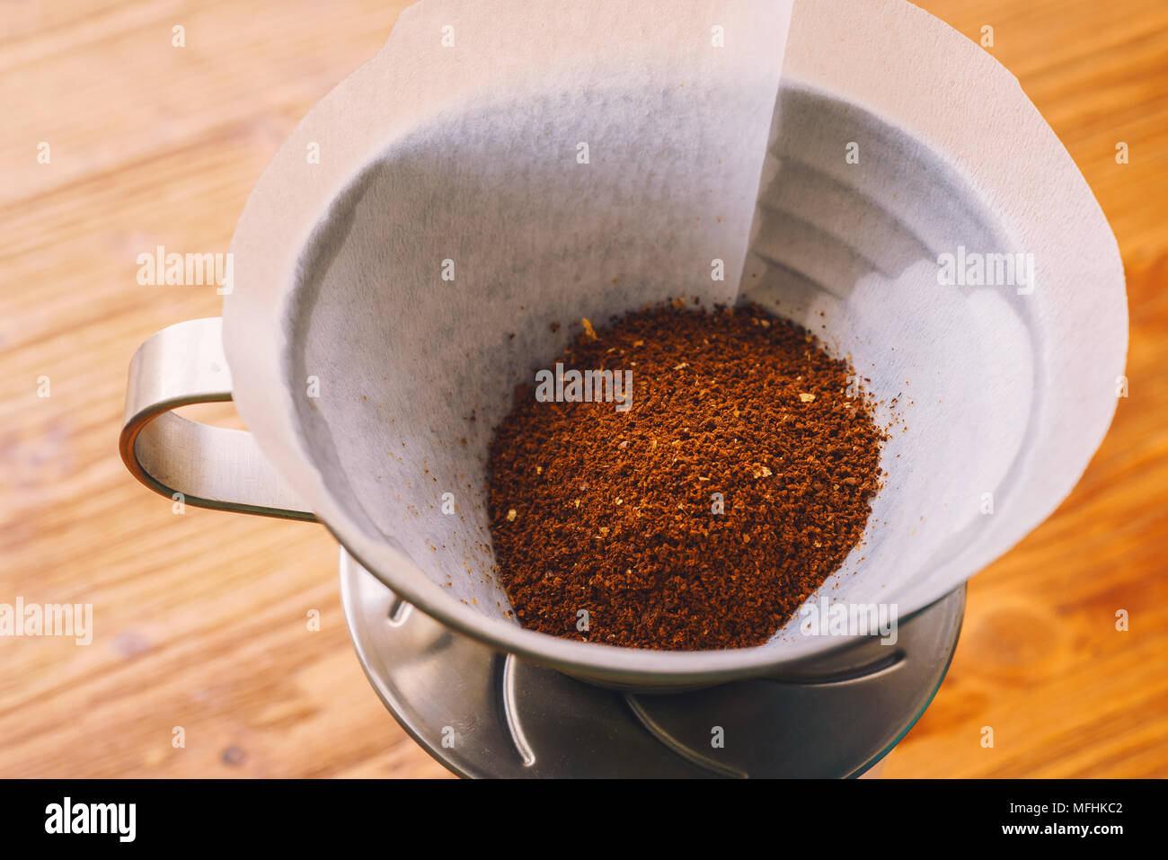 Drip brewing filtered coffee Stock Photo - Alamy