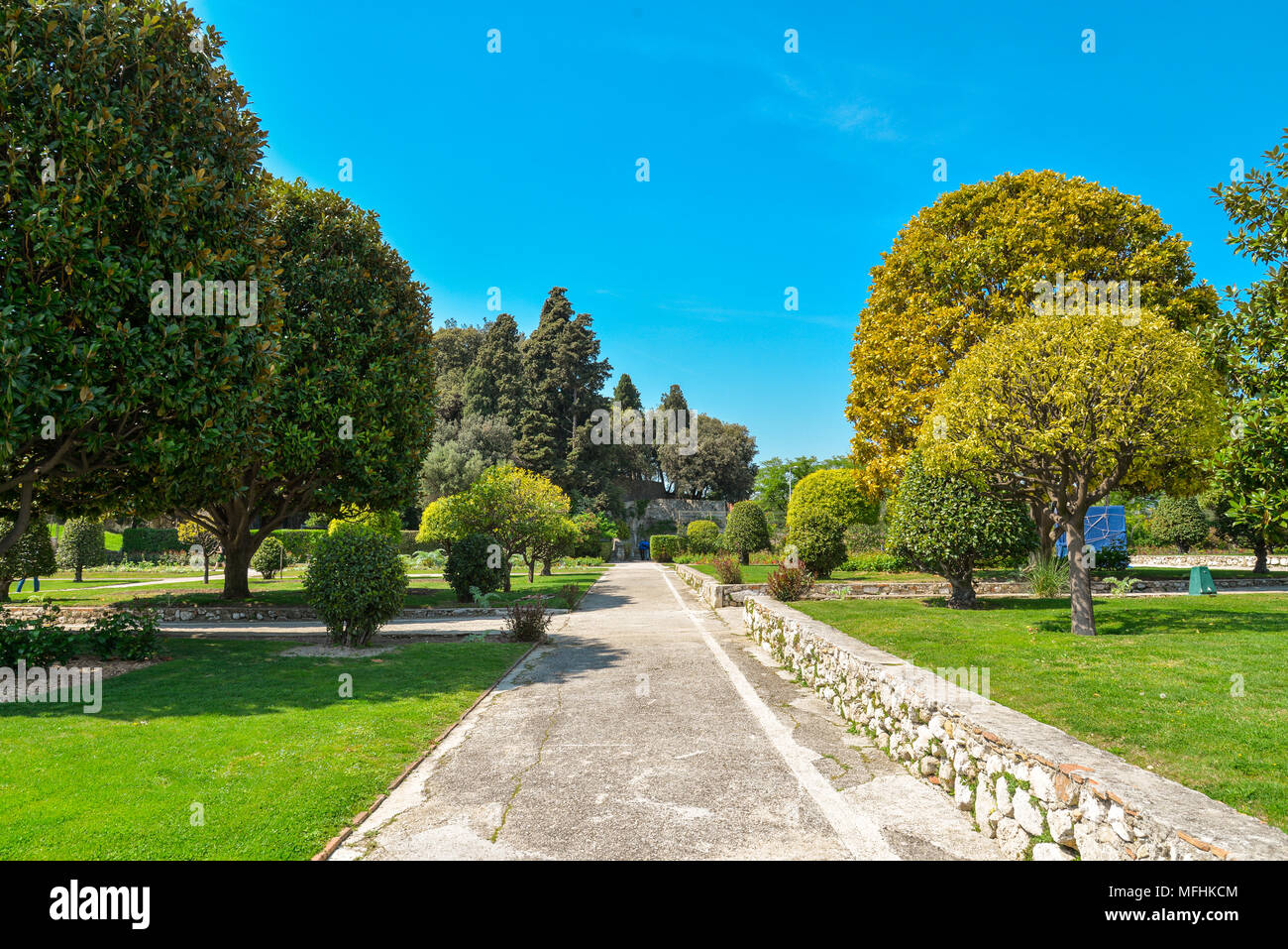 Garden Franciscan monastery on the hill of Cimiez. Cimiez Monastery ...