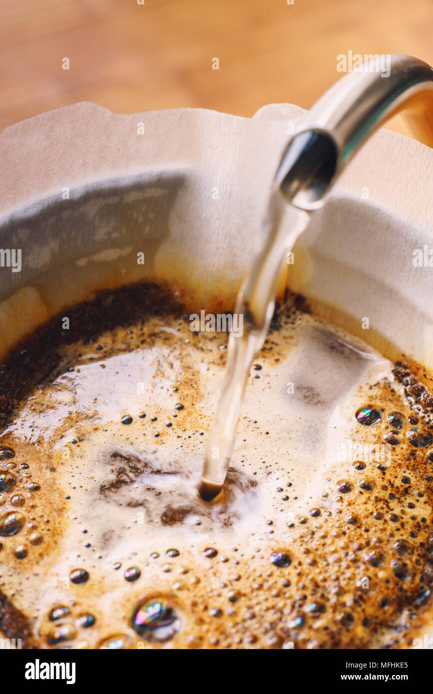Drip brewing filtered coffee Stock Photo - Alamy