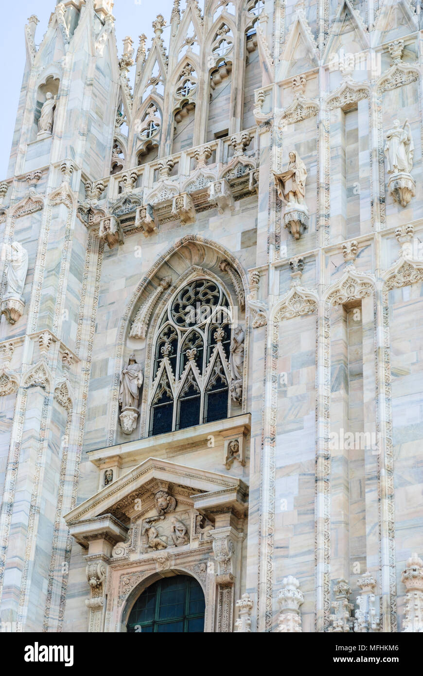 Wall of the Milan Cathedral (Duomo di Milano) is the cathedral church ...