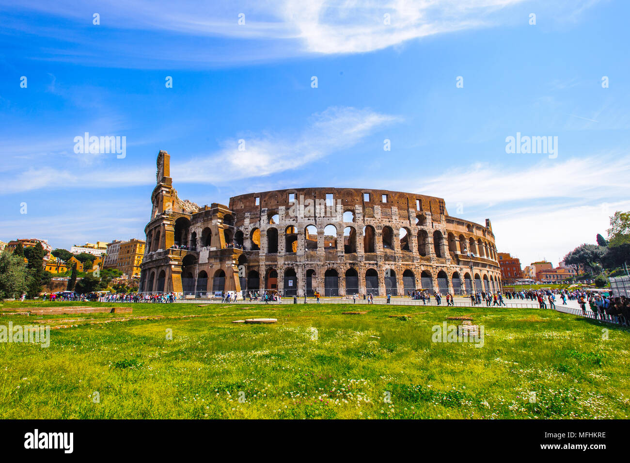 The exterior of the Colosseum, Rome, Italy Stock Photo - Alamy