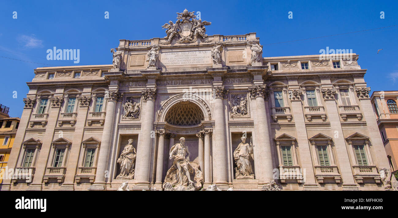 Trevi Fountain, a fountain in the Trevi district in Rome, Italy Stock ...