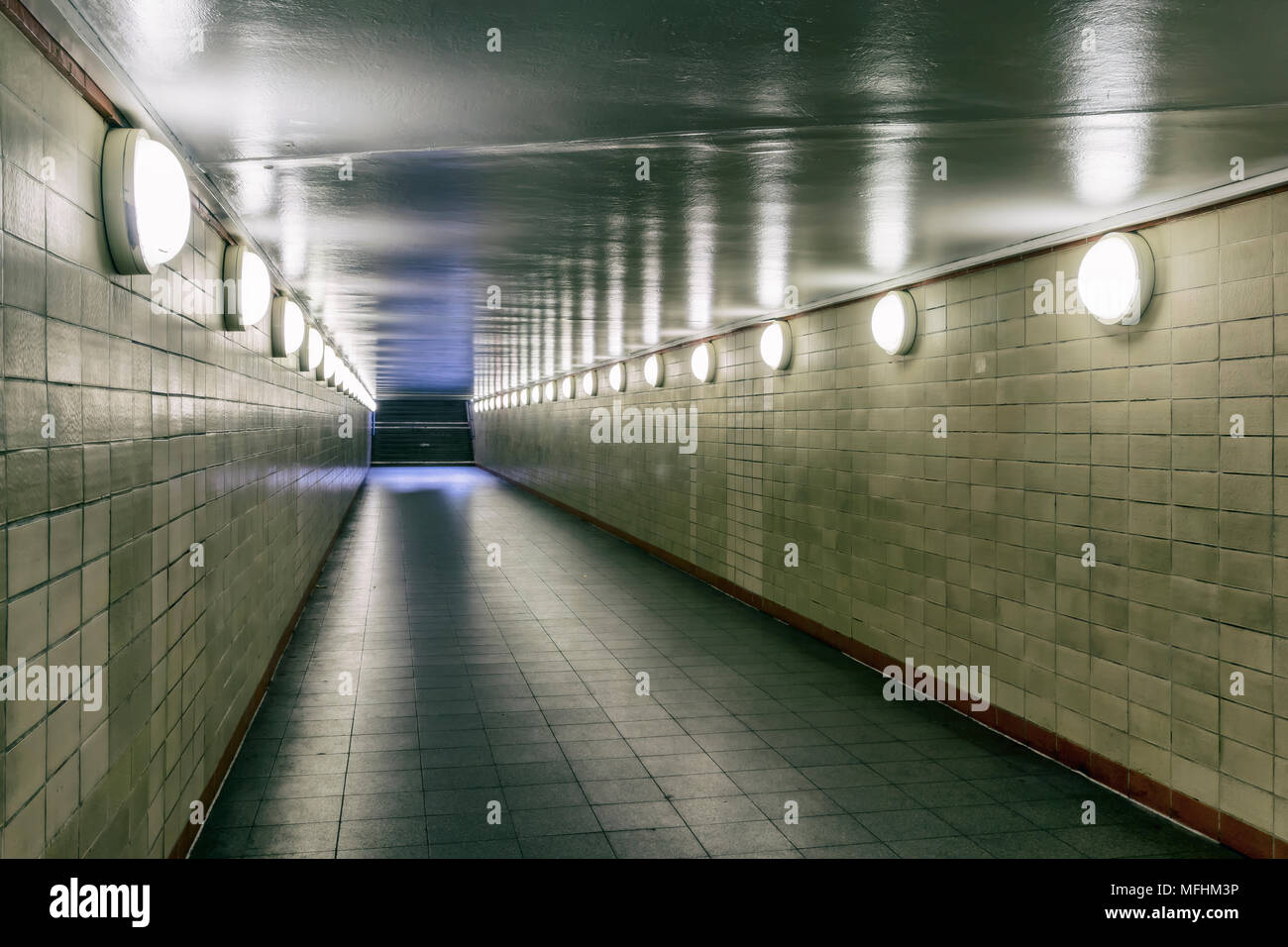 Underground walkway to subway station Stock Photo - Alamy