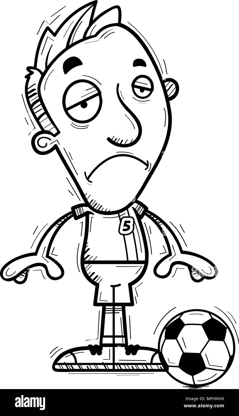 A cartoon illustration of a man soccer player looking sad Stock Vector ...