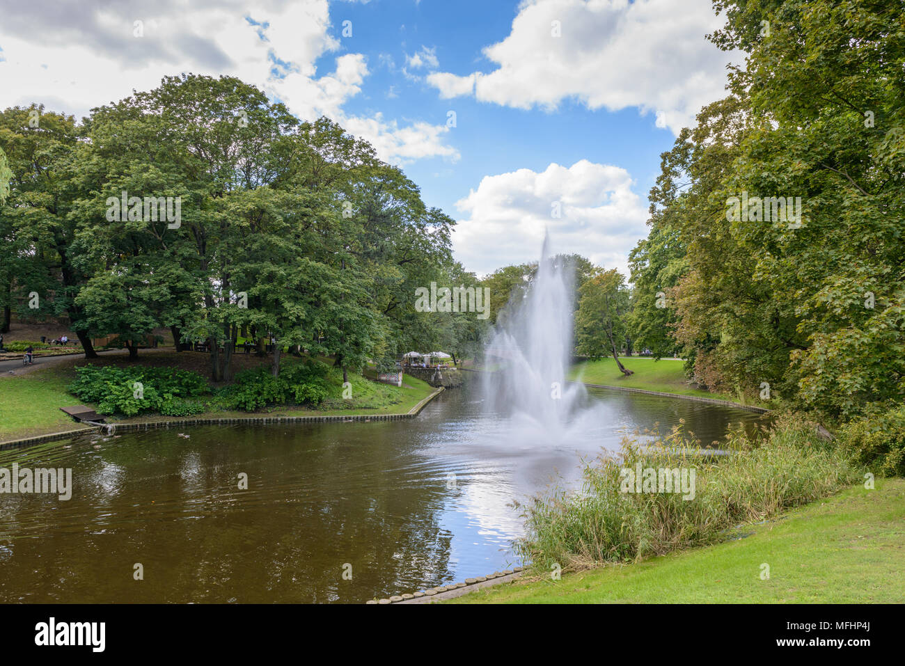 Kronvalda park in Riga, Latvia. Park is named after the Latvian ...
