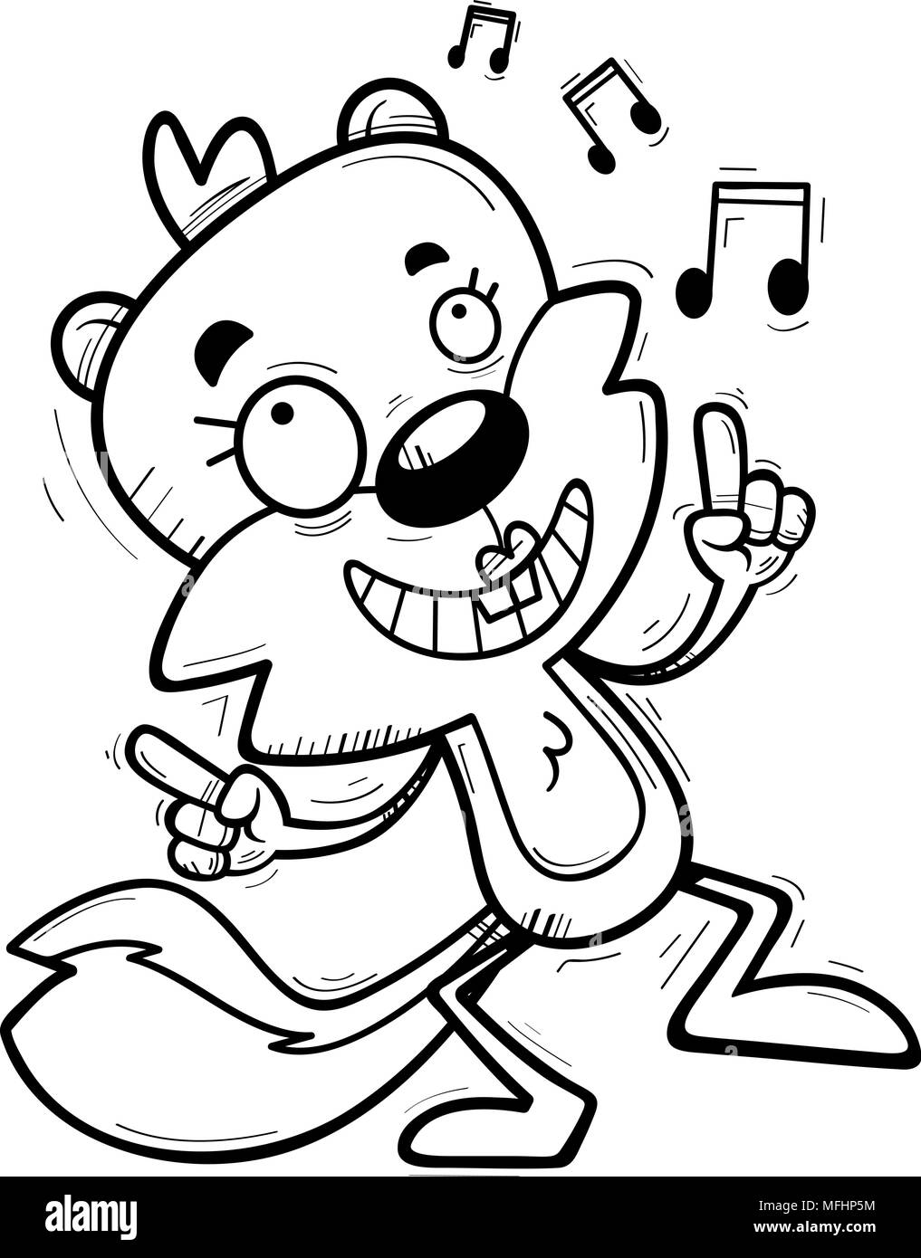 A cartoon illustration of a female squirrel dancing Stock Vector Image ...