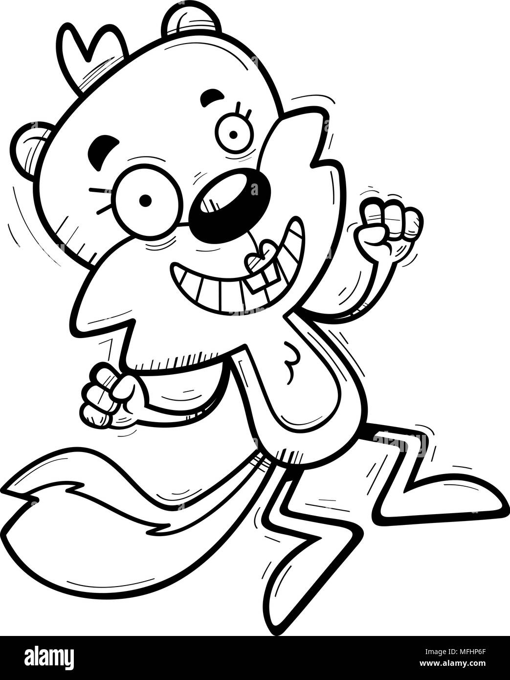 A cartoon illustration of a female squirrel jumping Stock Vector Image ...