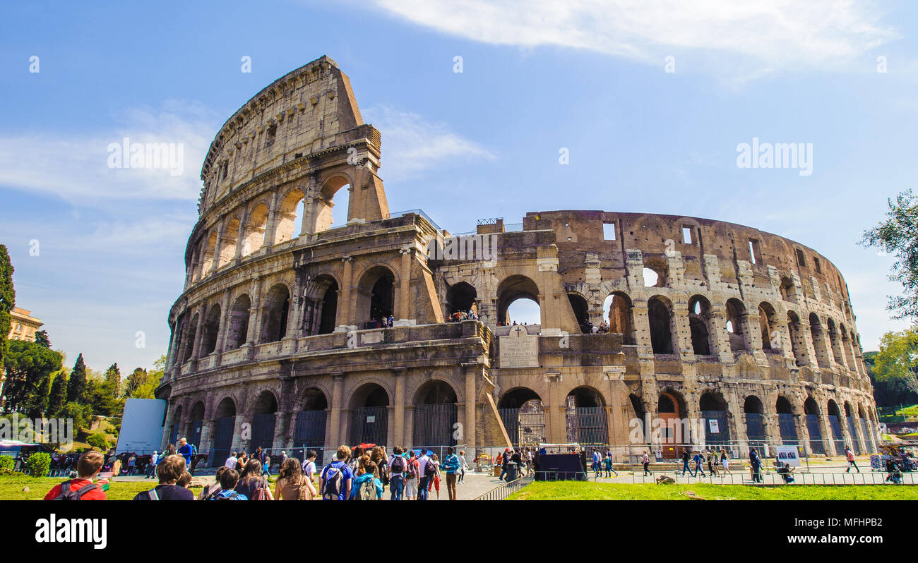 Colosseum, Rome, Italy. Construction of the Colosseum began under the ...