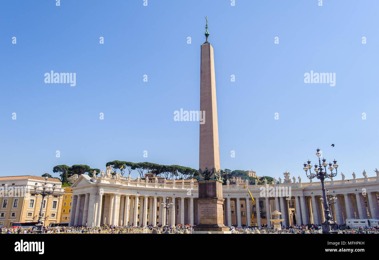 Obelisk in the middle of the Saint Peter's Basilica in Vatican, Rome ...
