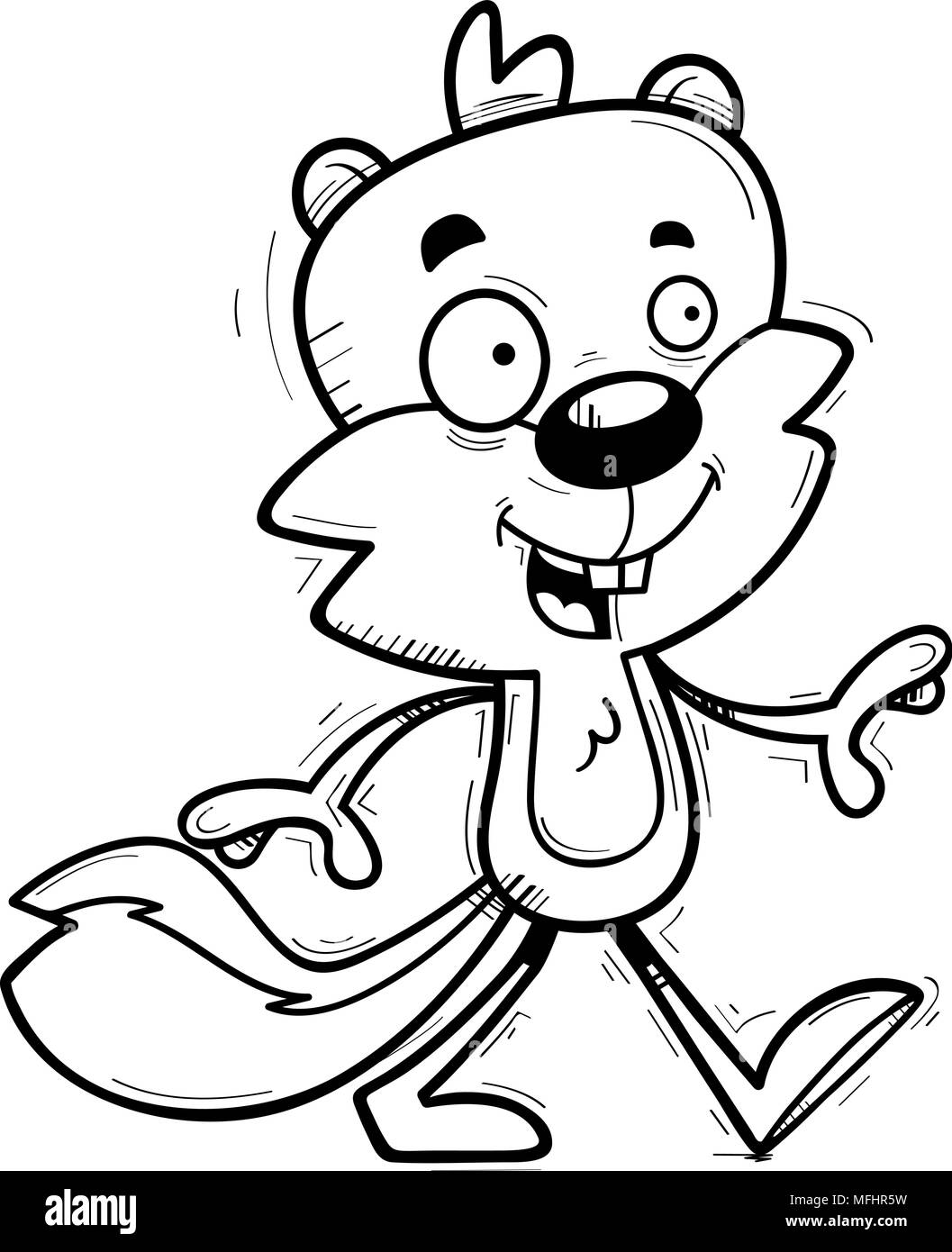 A cartoon illustration of a male squirrel walking Stock Vector Image ...