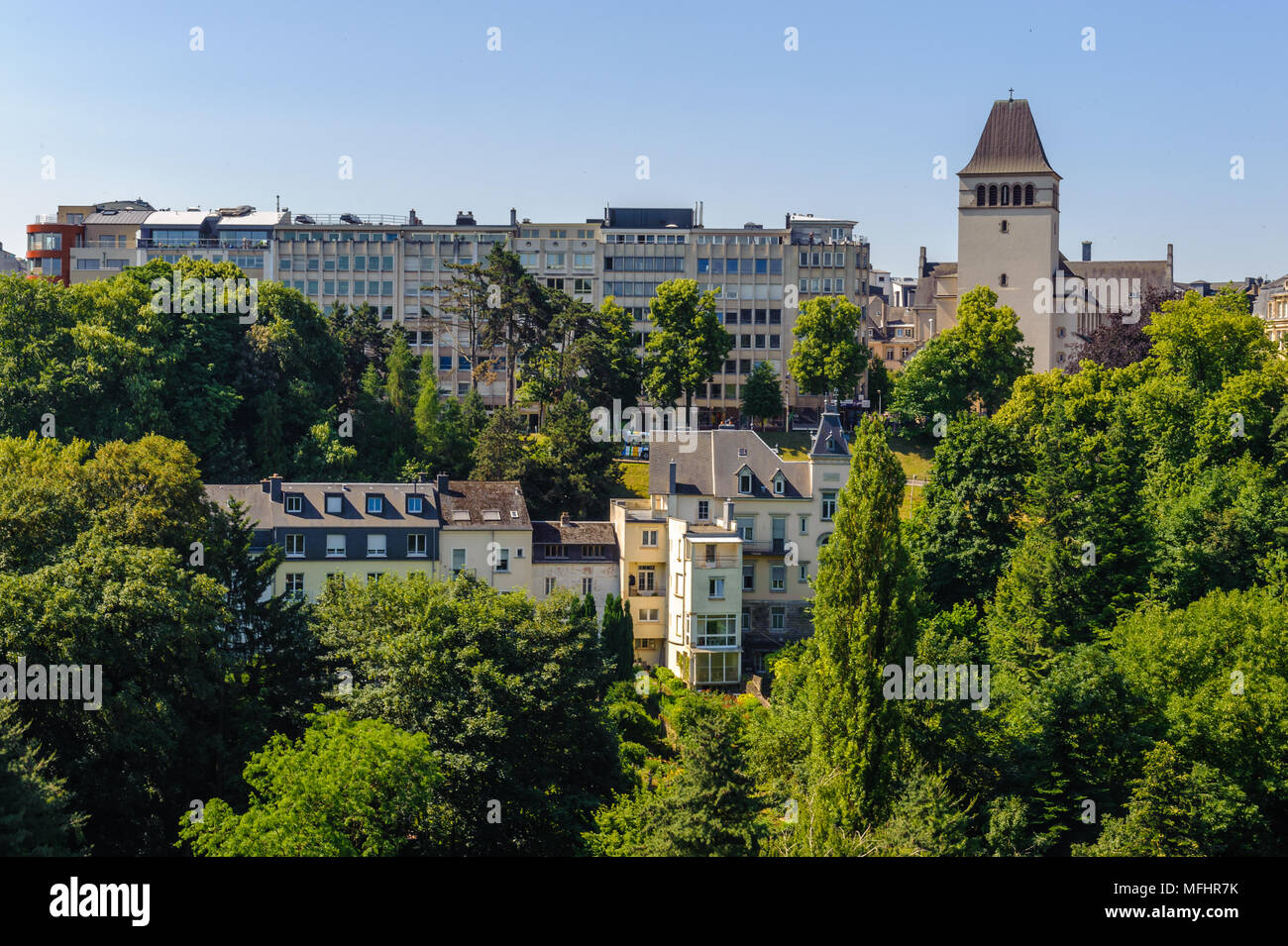 Buildings in Luxembourg, panoramic view from above Stock Photo - Alamy