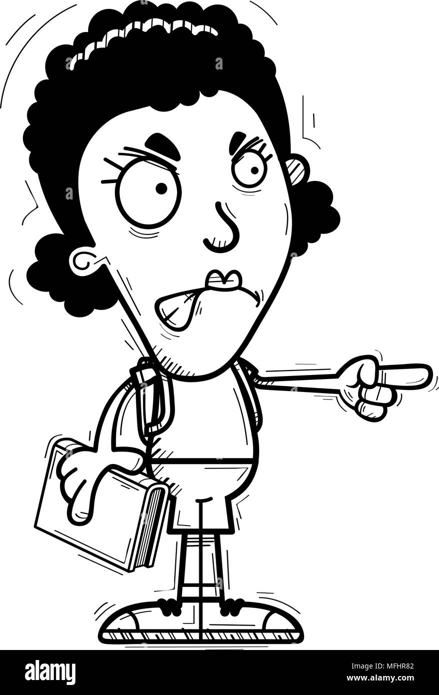 Angry Girl Teacher Cartoon