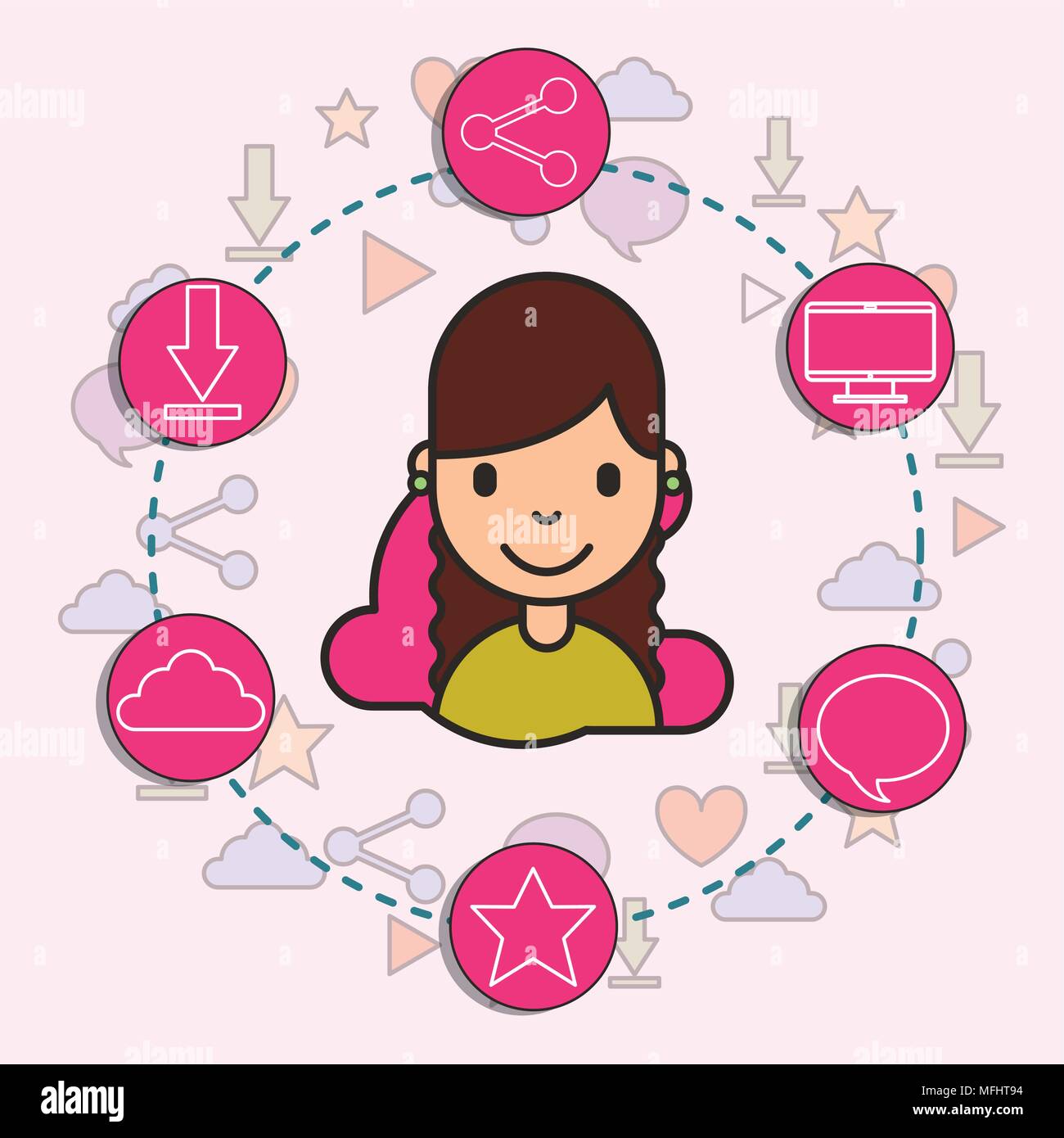 kids social media Stock Vector Image & Art - Alamy