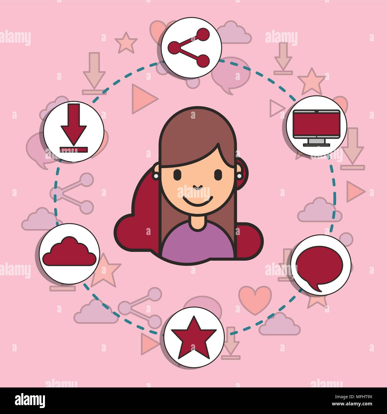 kids social media Stock Vector Image & Art - Alamy