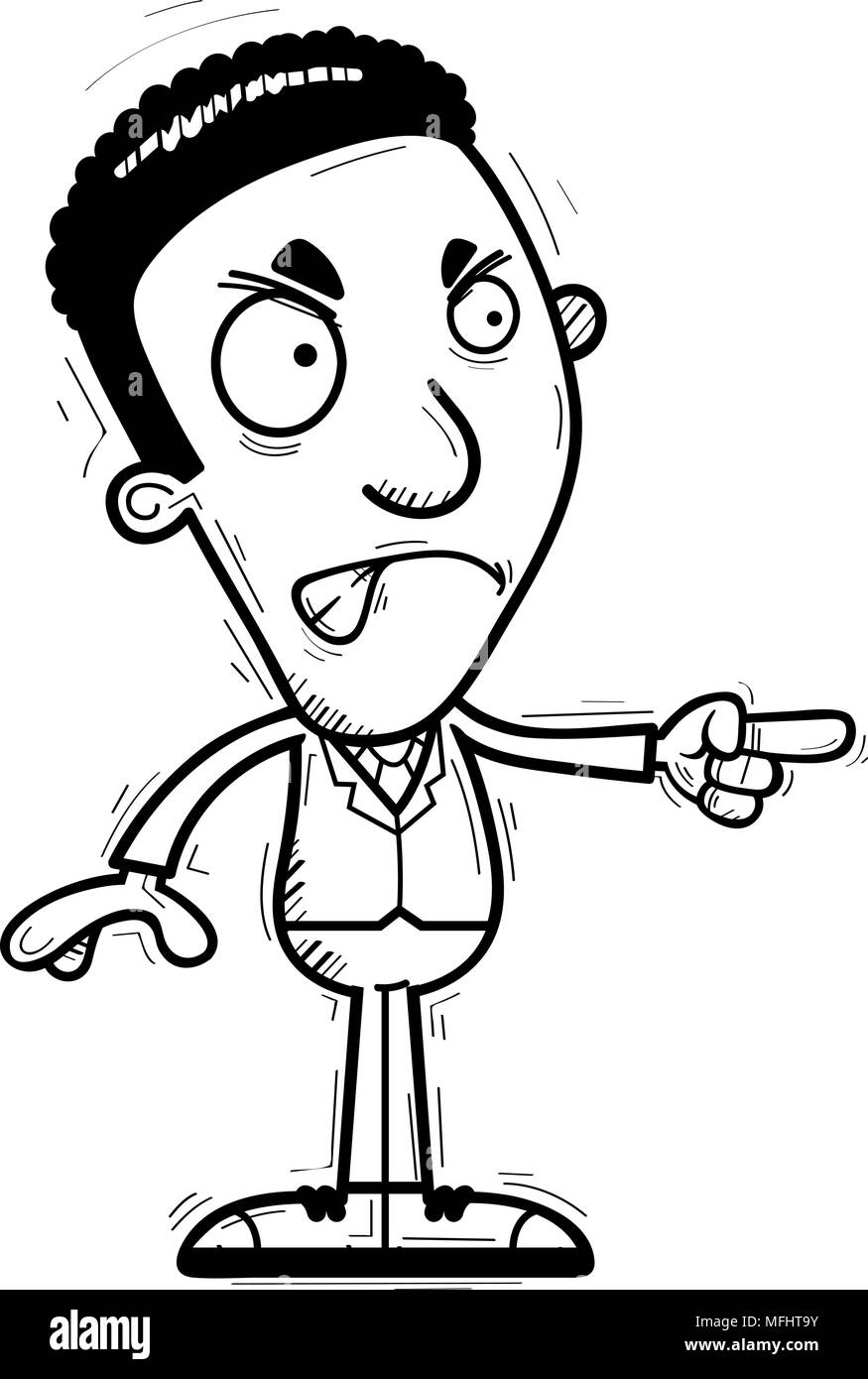 Cartoon illustration angry boy pointing hi-res stock photography and ...