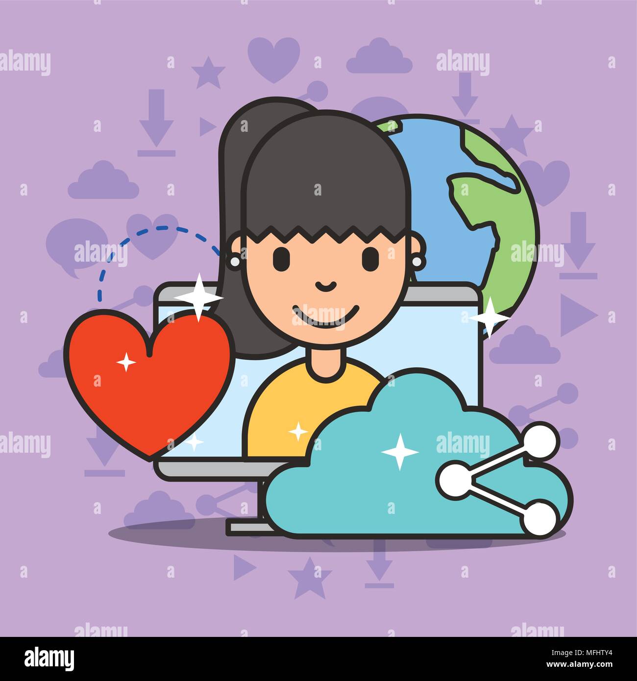 kids social media Stock Vector Image & Art - Alamy