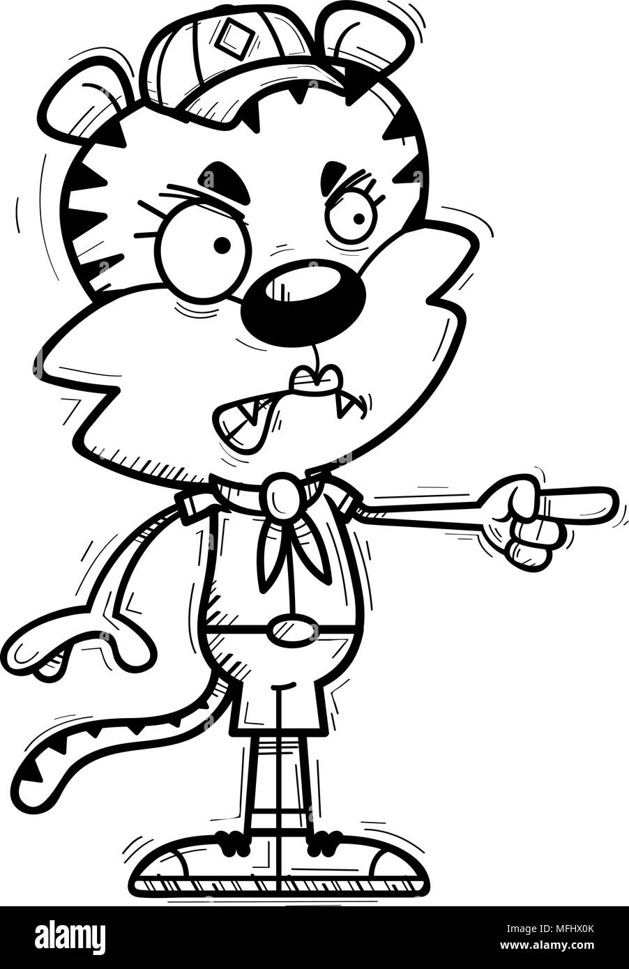 Cartoon illustration tiger looking angry hi-res stock photography and ...