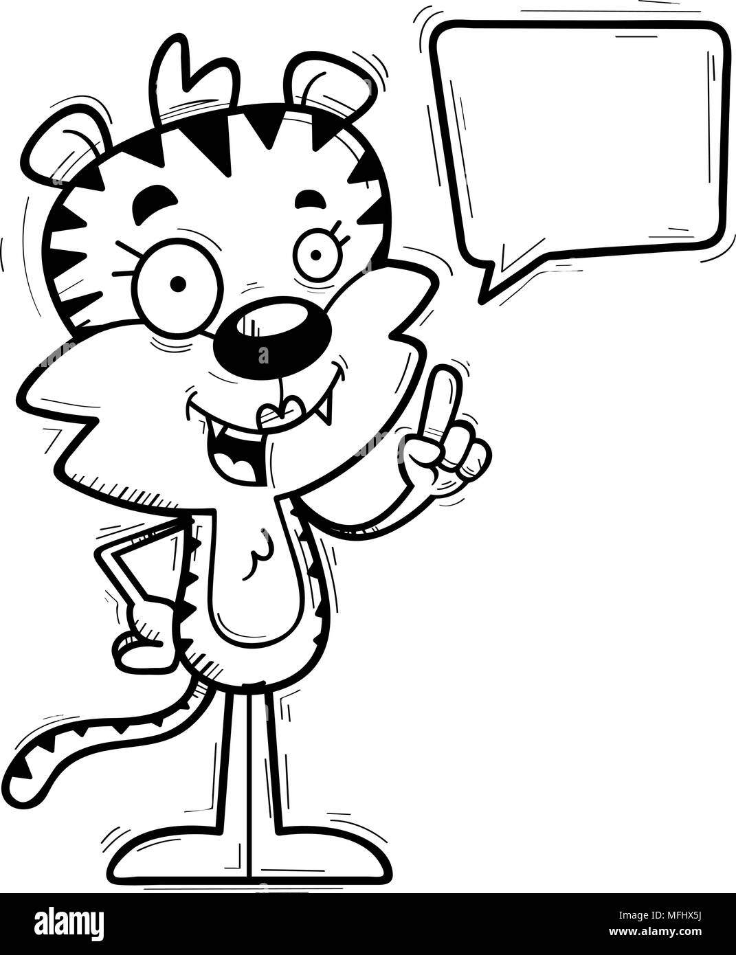 A cartoon illustration of a female tiger talking Stock Vector Image ...