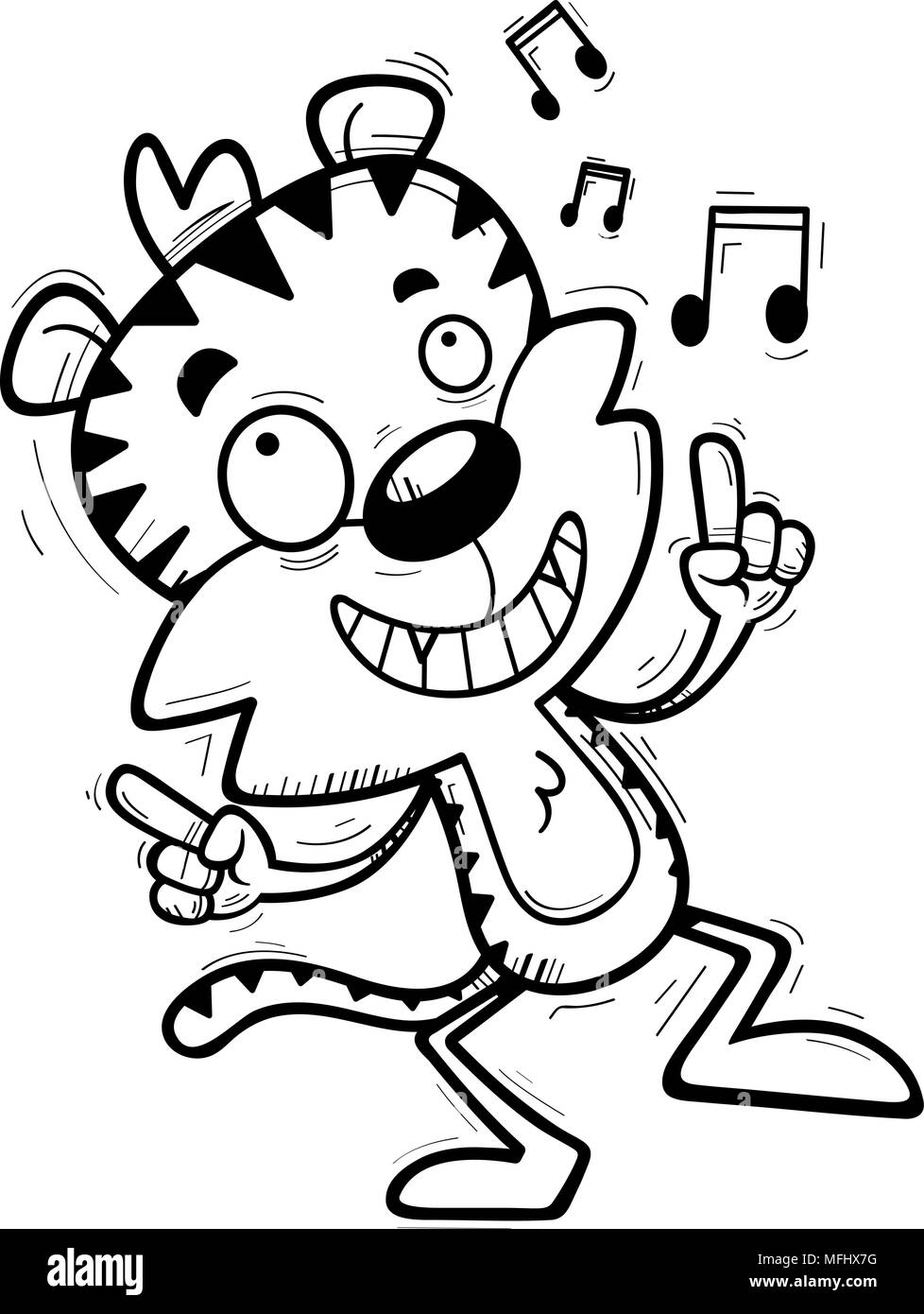 A cartoon illustration of a male tiger dancing Stock Vector Image & Art ...