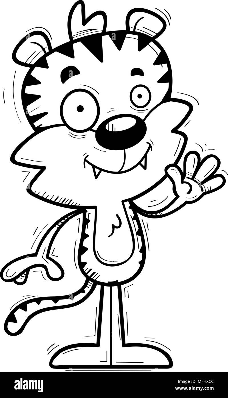 A cartoon illustration of a male tiger waving Stock Vector Image & Art ...