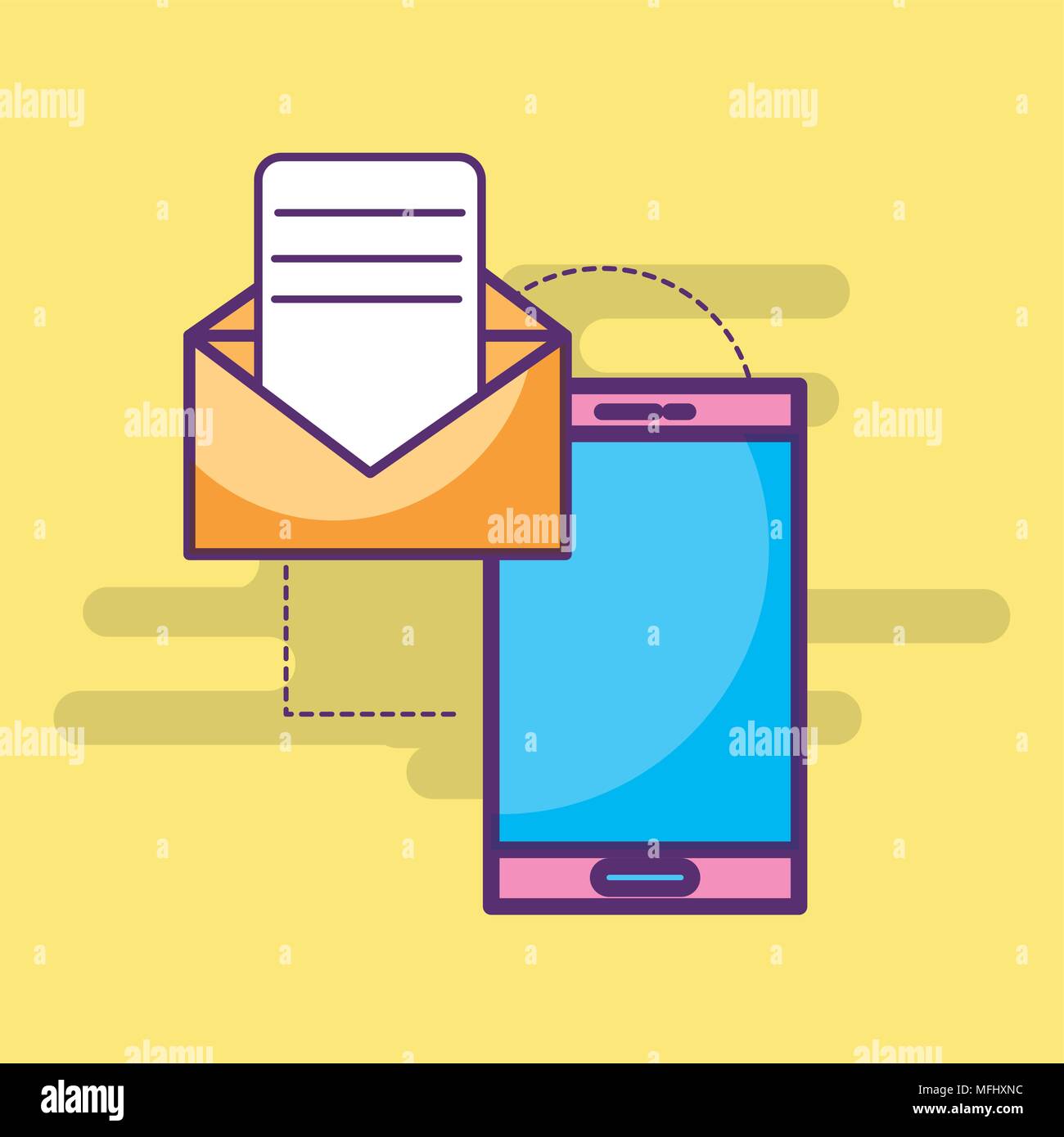 smartphone email message letter sending Stock Vector Image & Art - Alamy