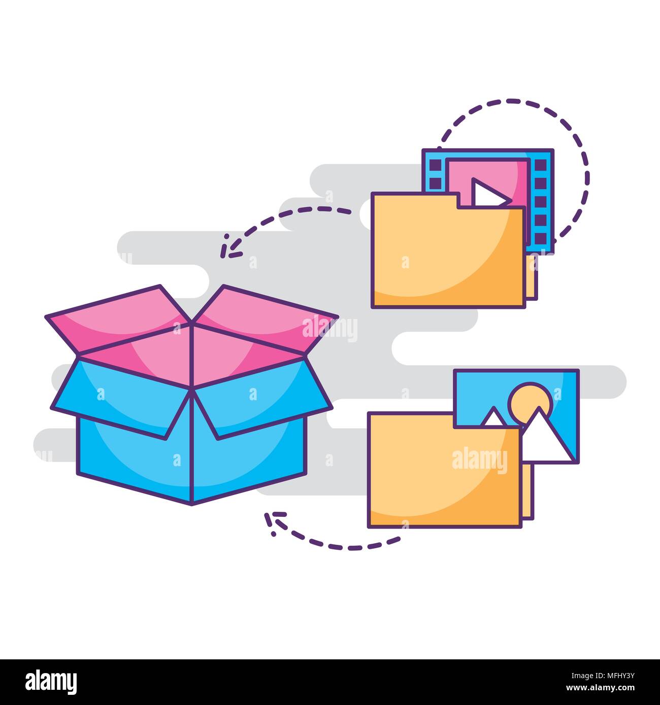digital folder files information storage box Stock Vector Image & Art ...