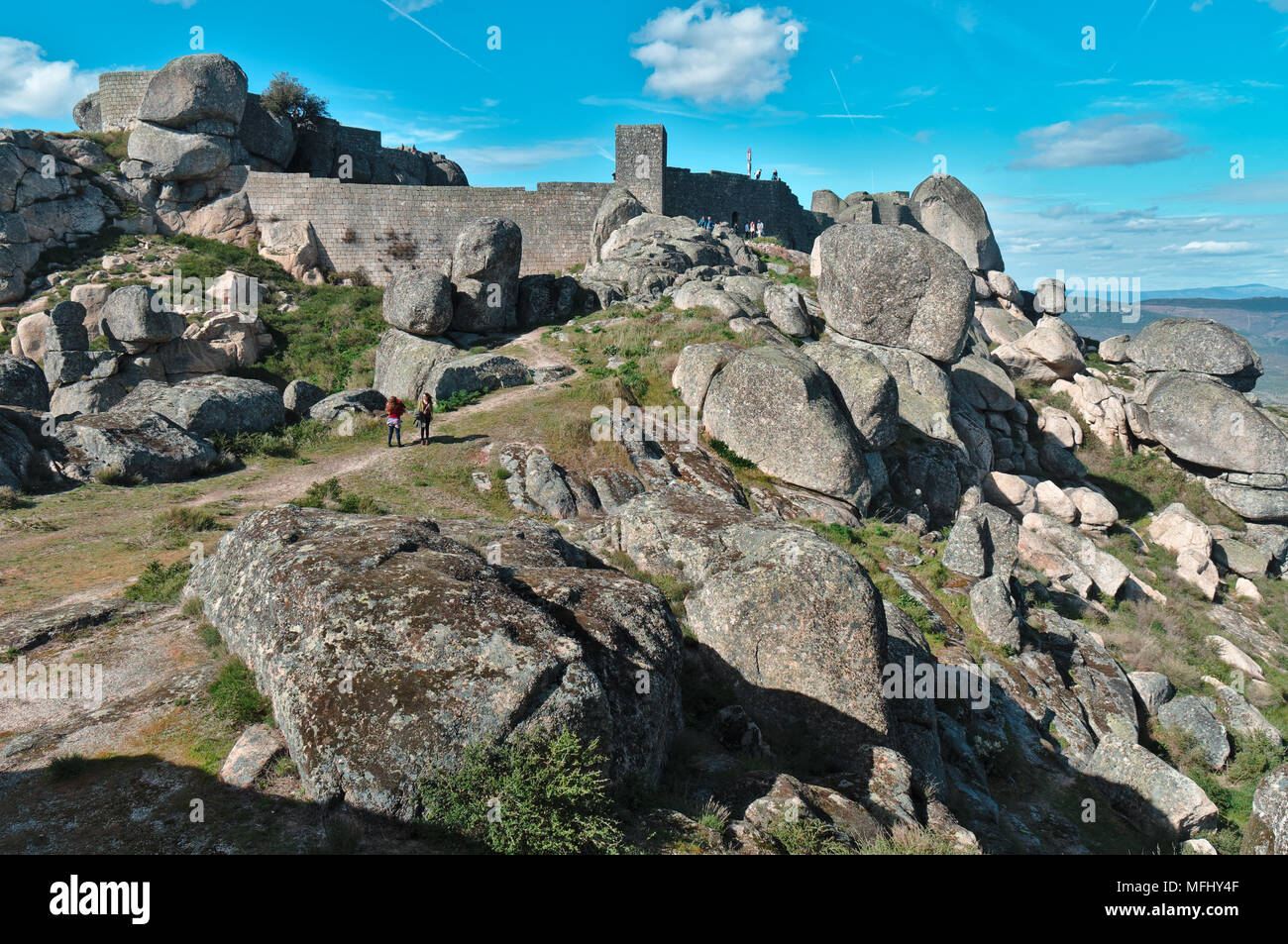 Monsanto Castle on Top of the hill. Castelo Branco, Portugal Stock ...